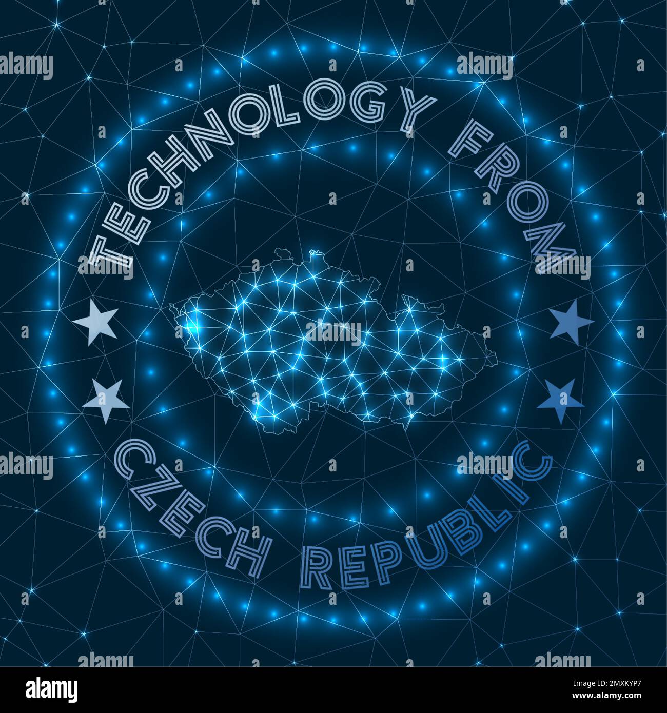 Technology From Czech Republic. Futuristic geometric badge of the ...