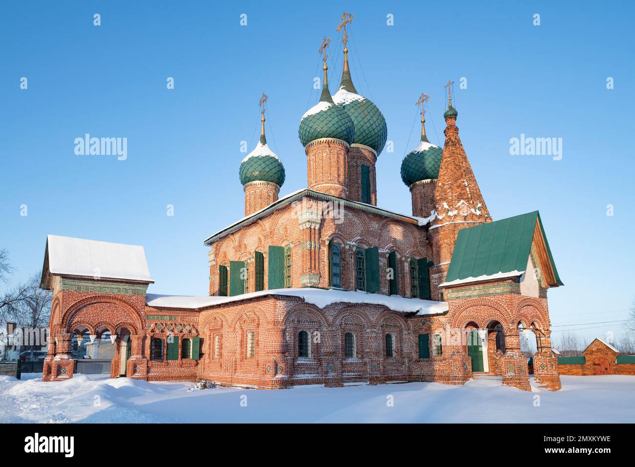 View of the ancient old believer church of St. John Chrysostom on a ...