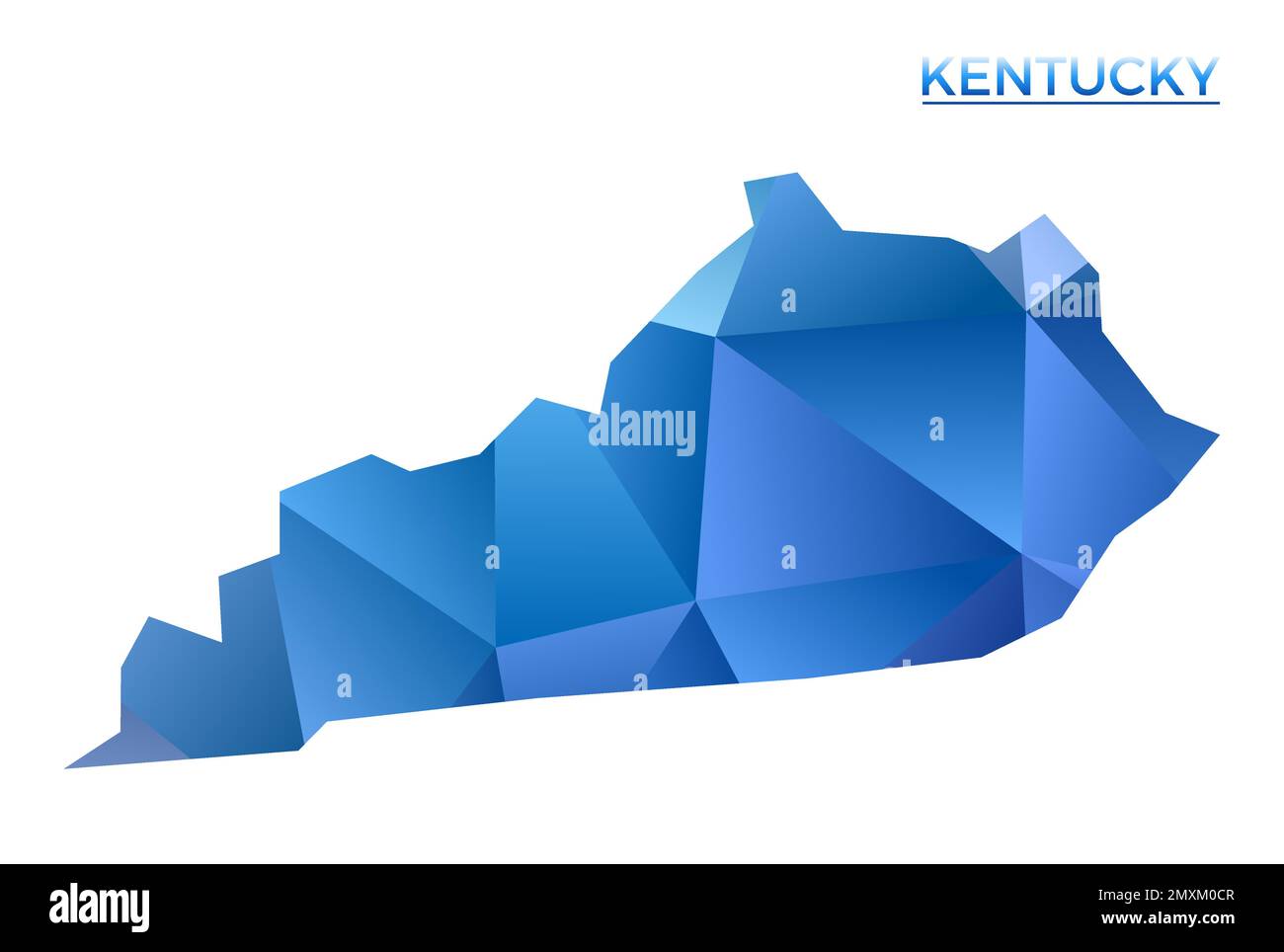 Vector polygonal Kentucky map. Vibrant geometric US state in low poly ...