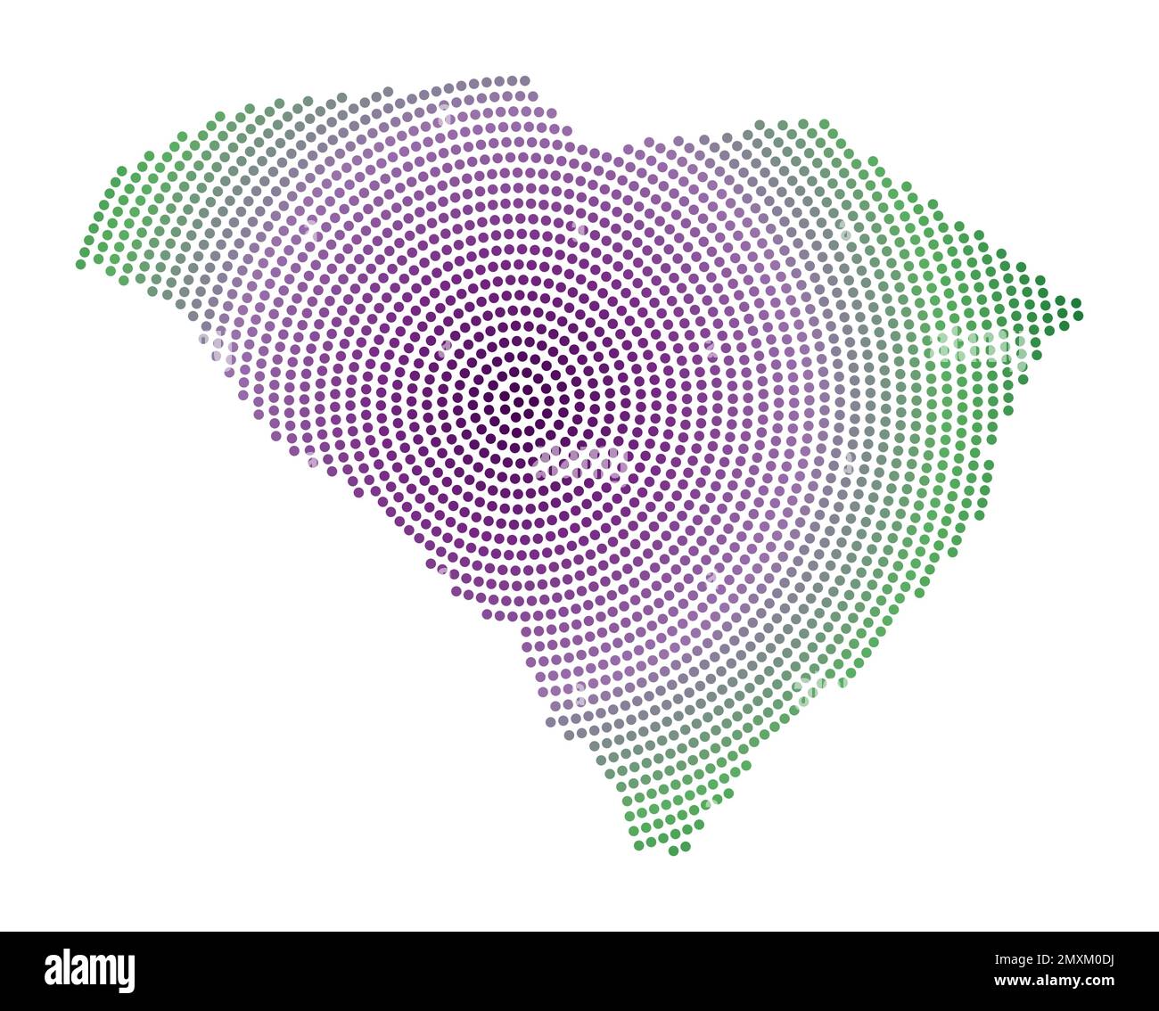 South Carolina dotted map. Digital style shape of South Carolina. Tech ...