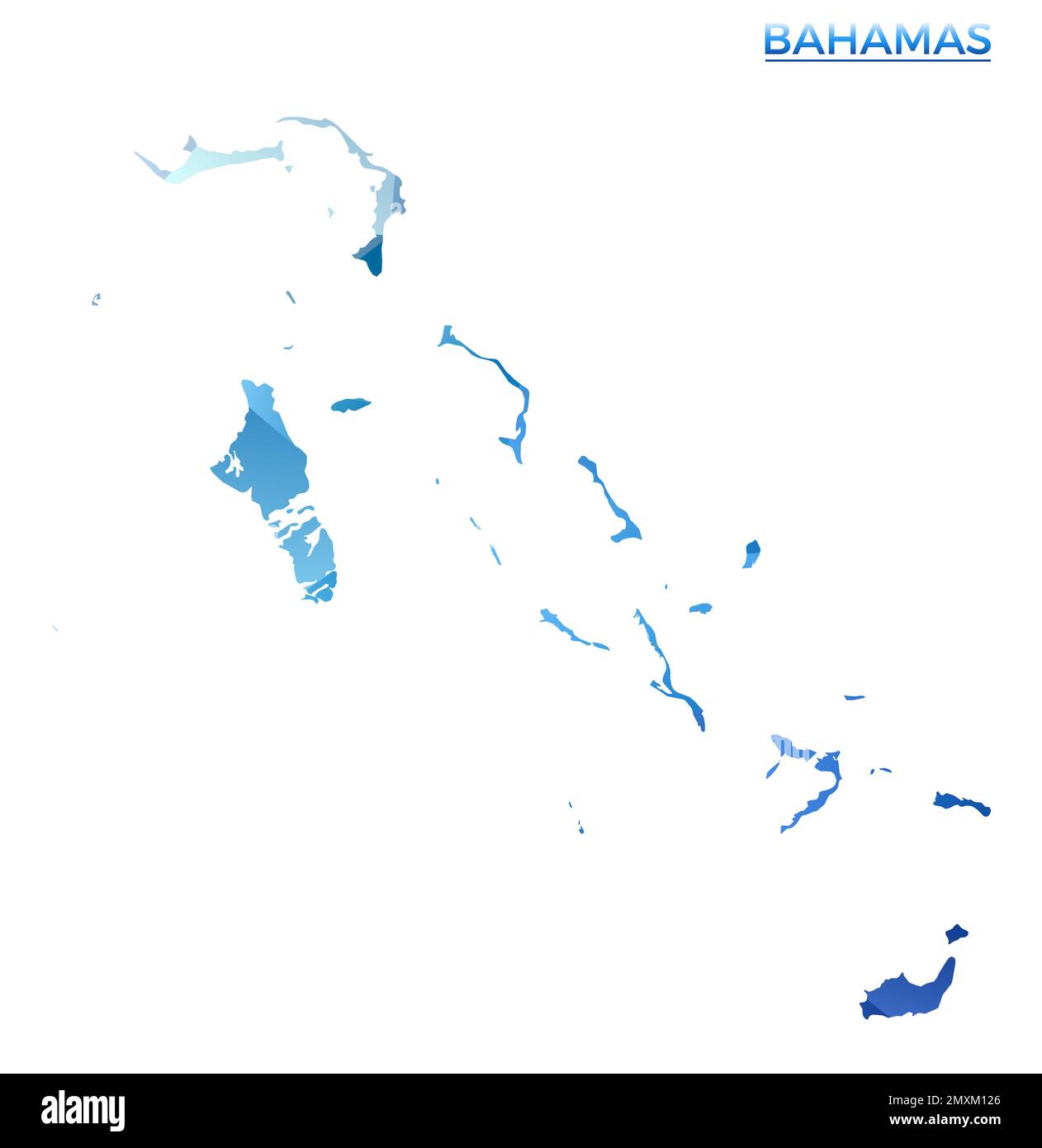 Vector polygonal Bahamas map. Vibrant geometric country in low poly ...