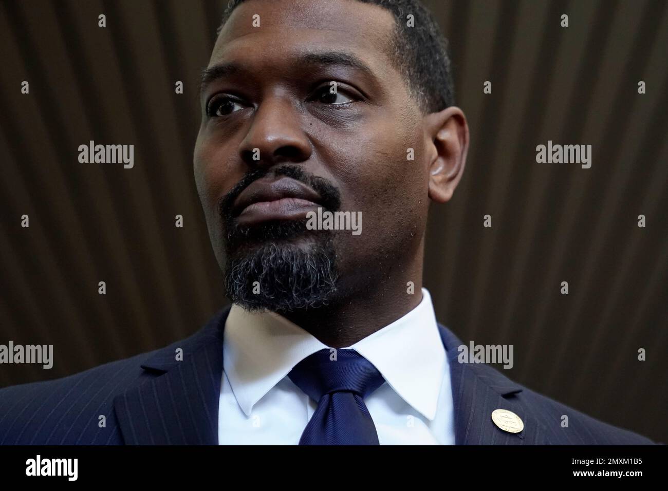 Environmental Protection Agency administrator Michael Regan speaks with ...