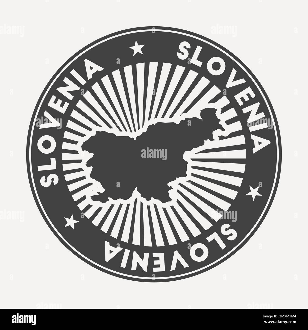 Slovenia round logo. Vintage travel badge with the circular name and ...