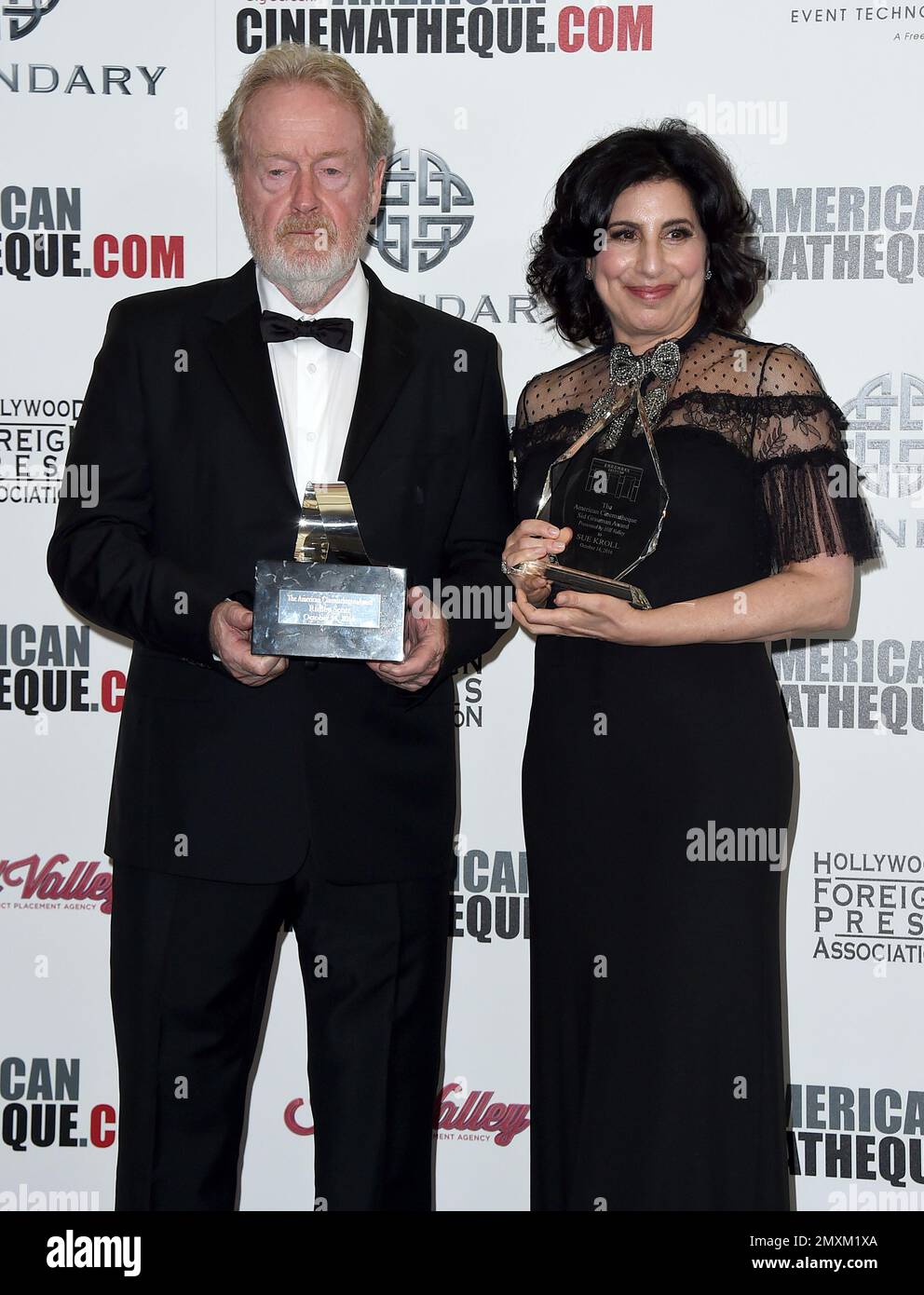 Honoree Ridley Scott, left, and Sid Grauman award honoree Sue Kroll ...
