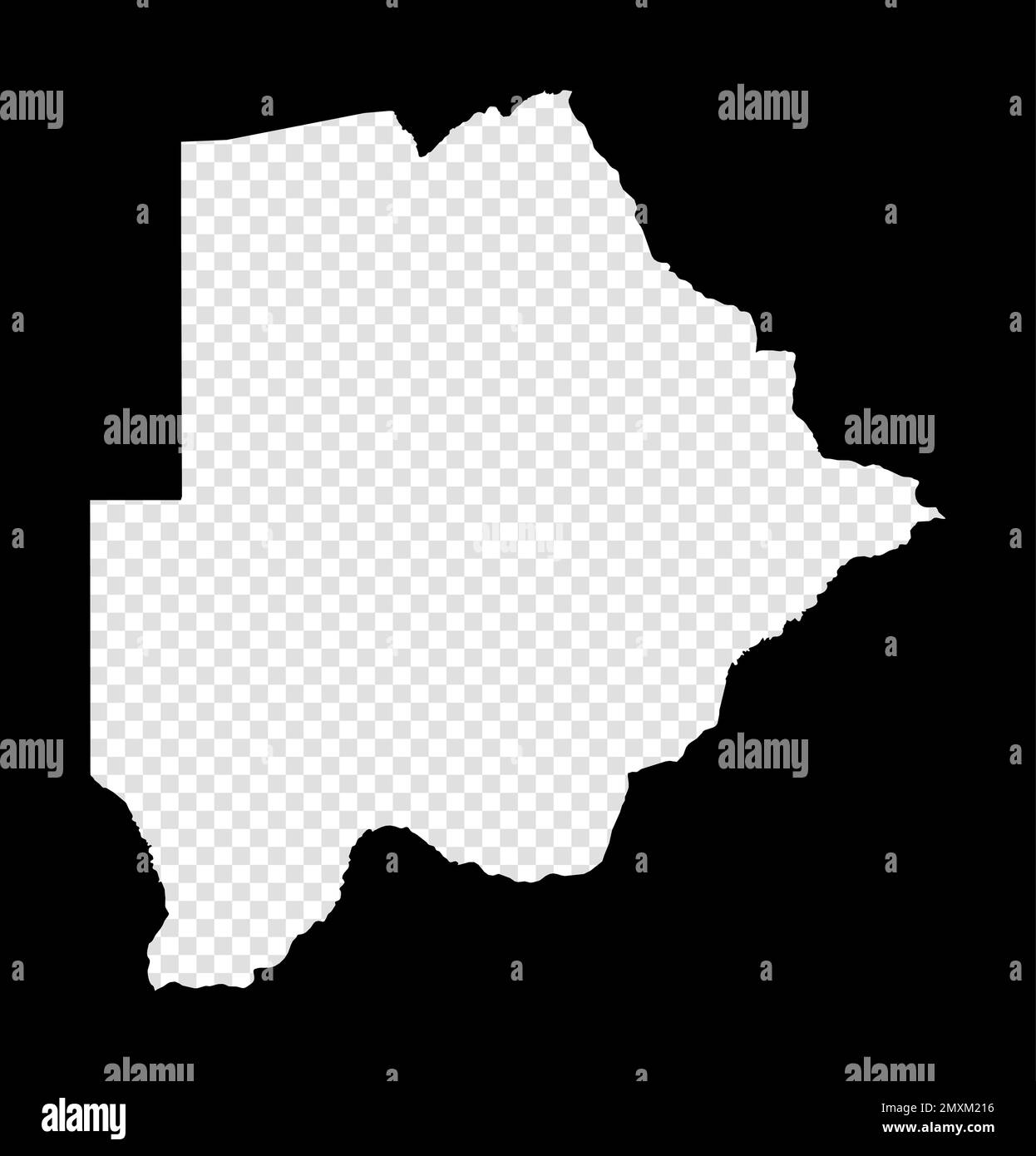Stencil map of Botswana. Simple and minimal transparent map of Botswana ...