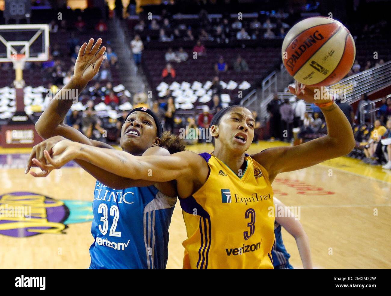 Los Angeles Sparks forward Candace Parker, right, and Minnesota Lynx ...