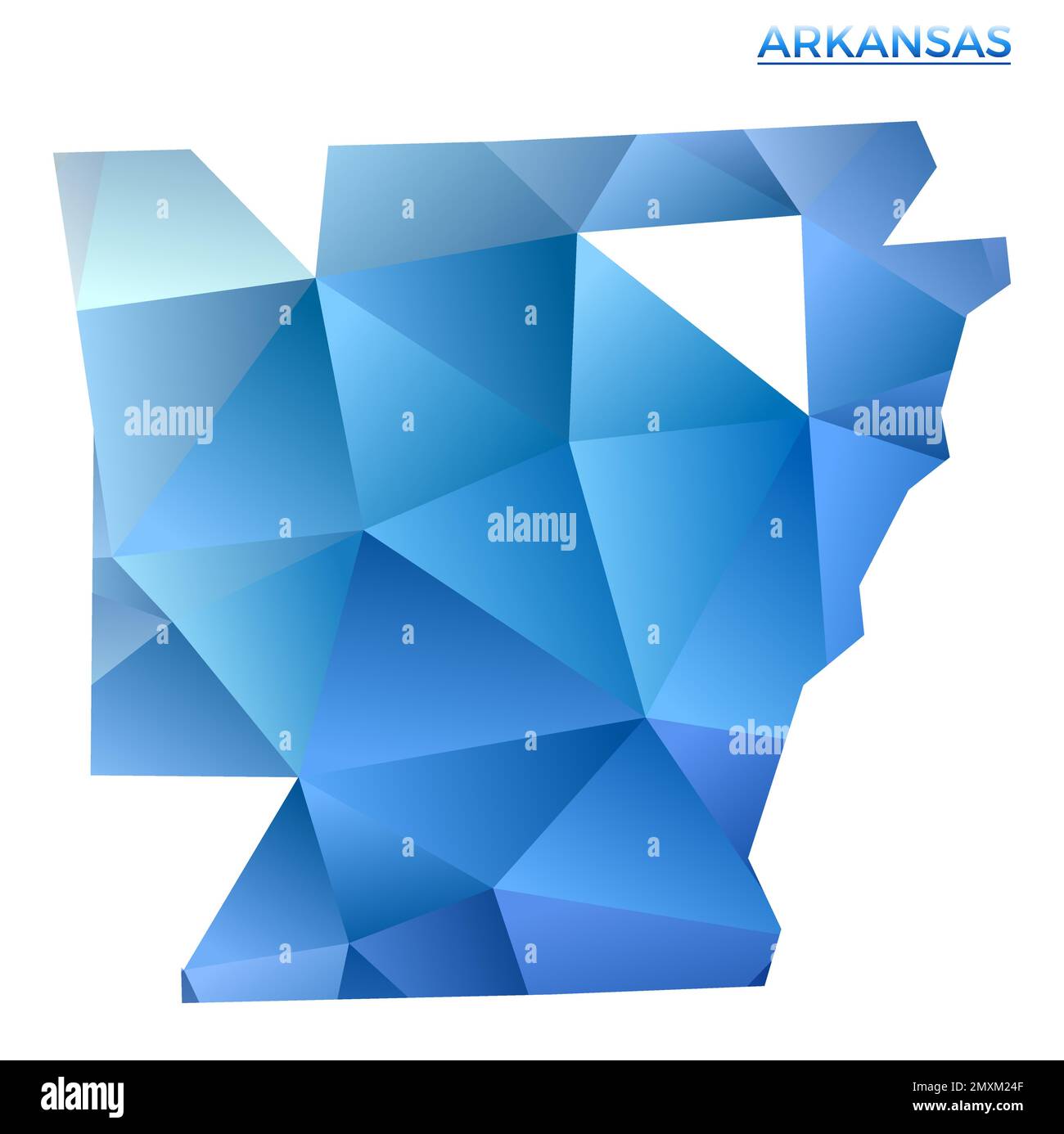 Vector Polygonal Arkansas Map Vibrant Geometric Us State In Low Poly Style Attractive