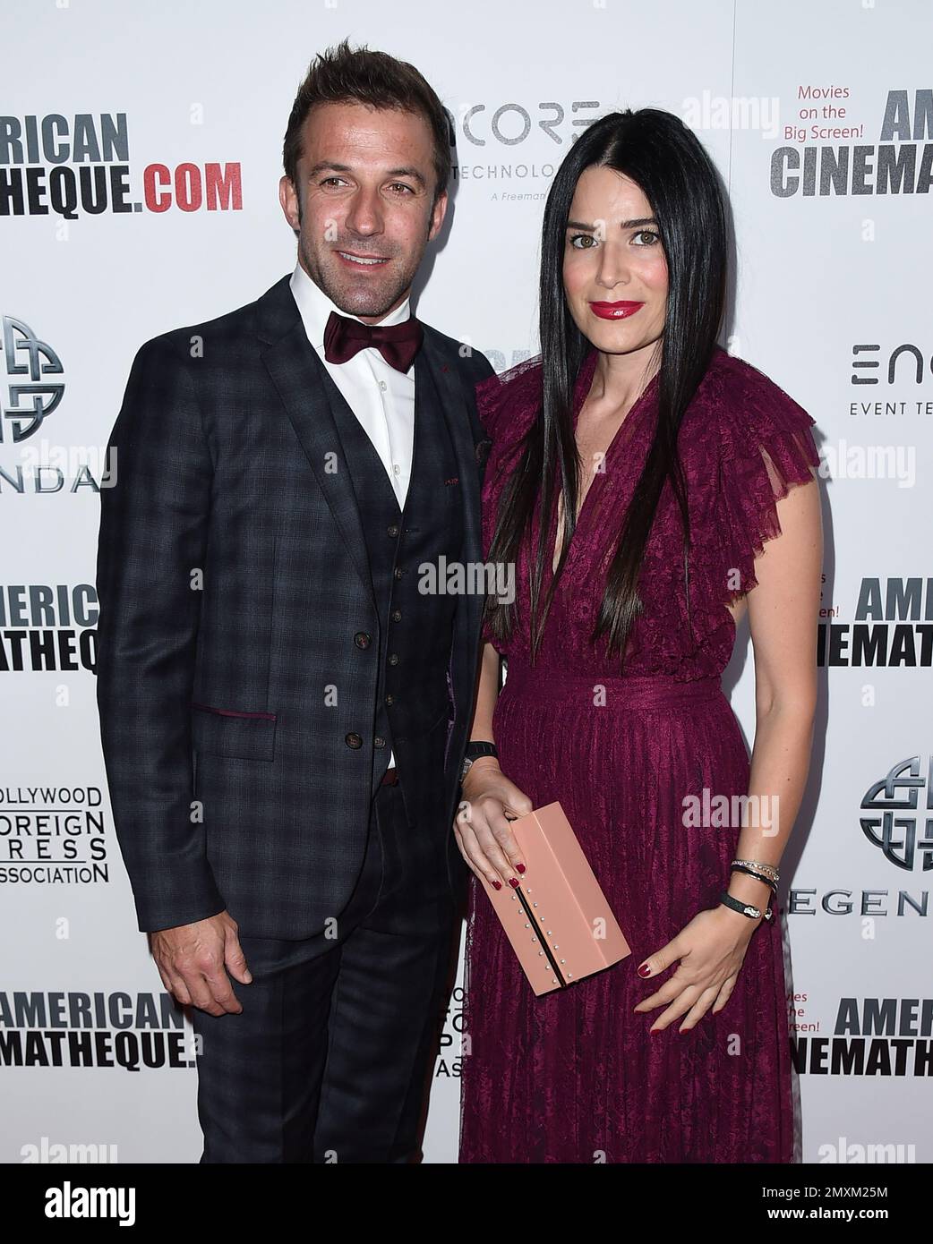 Alessandro Del Piero, left, and Sonia Amoruso arrive at the 30th annual American Cinematheque ...