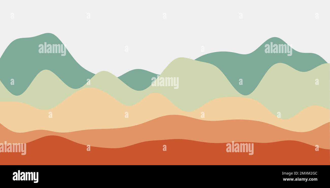 Abstract blue orange hills background. Colorful waves modern vector ...