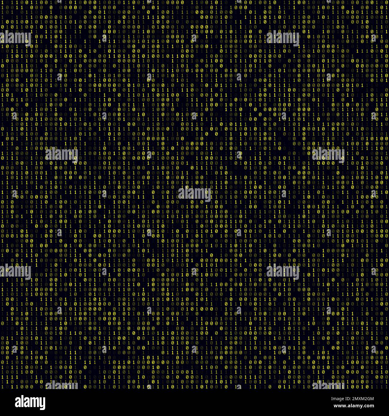 Tech background. Yellow filled binary background. Big sized seamless ...