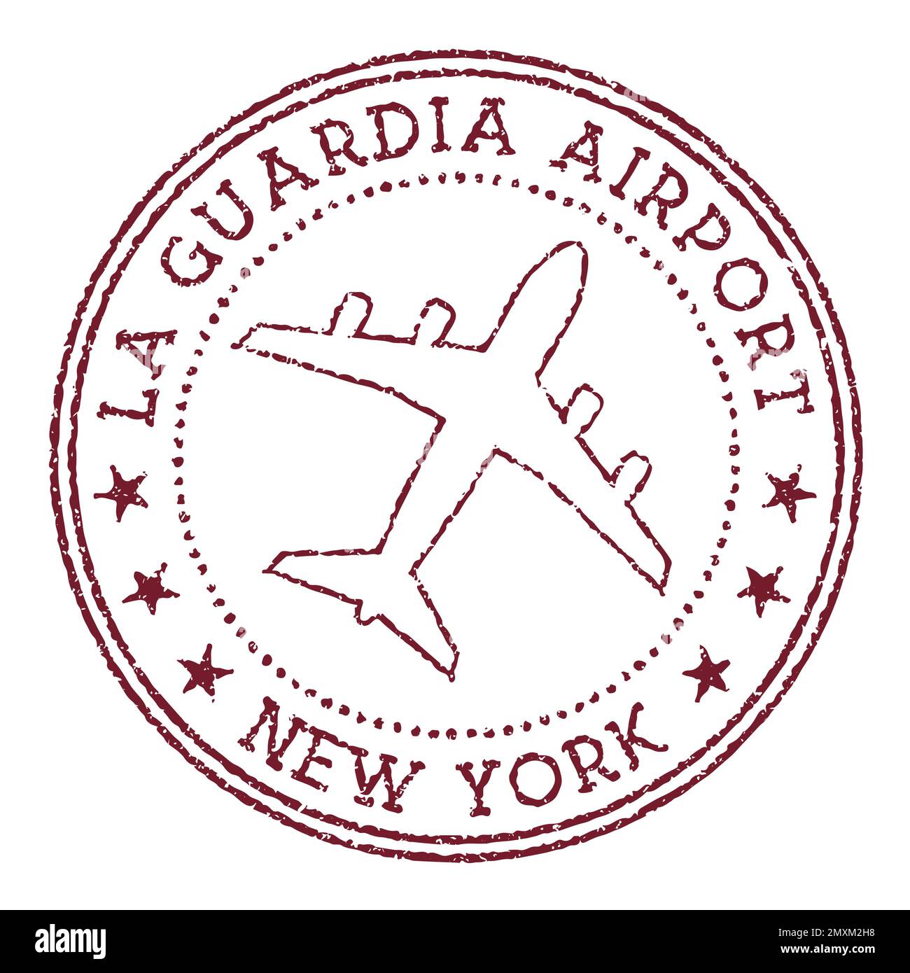 La Guardia Airport New York stamp. Airport of New York round logo ...