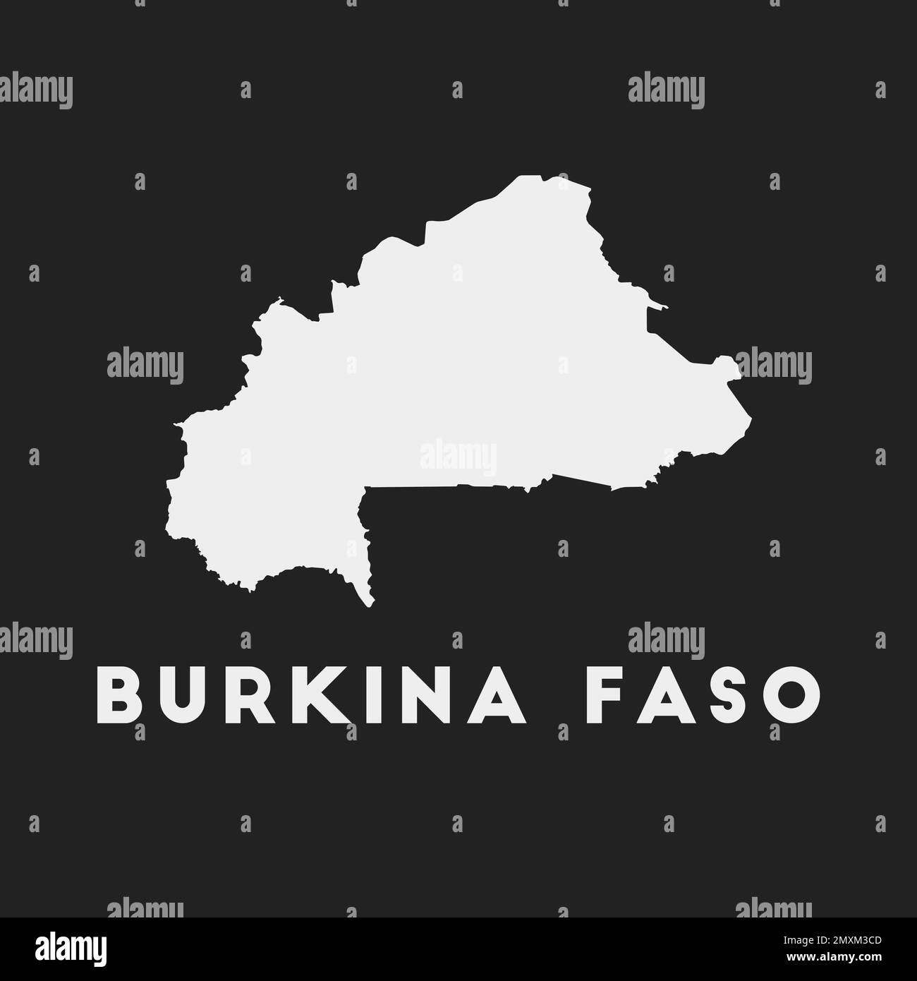 Burkina Faso icon. Country map on dark background. Stylish Burkina Faso ...