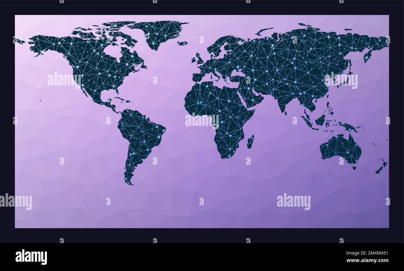 Network map of the world. Patterson cylindrical projection. World ...