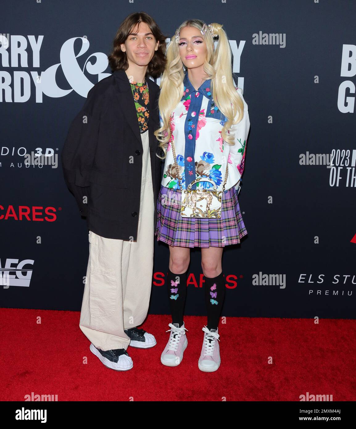 Los Angeles, USA. 03rd Feb, 2023. Domi Louna, JD Beck arrives at The ...
