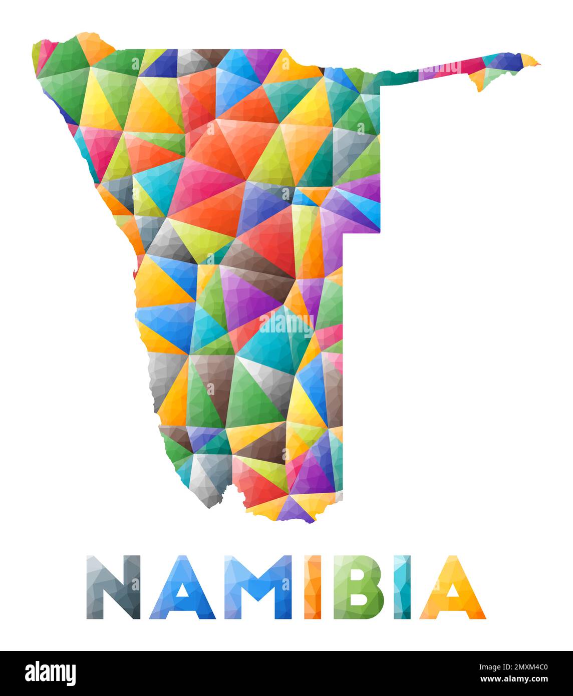 Namibia - colorful low poly country shape. Multicolor geometric ...
