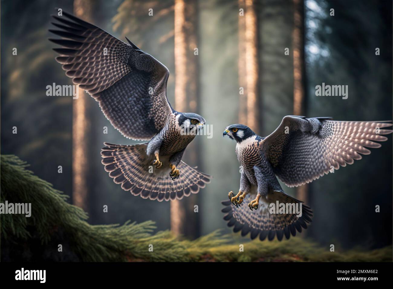 Peregrine falcon fighting hi-res stock photography and images - Alamy