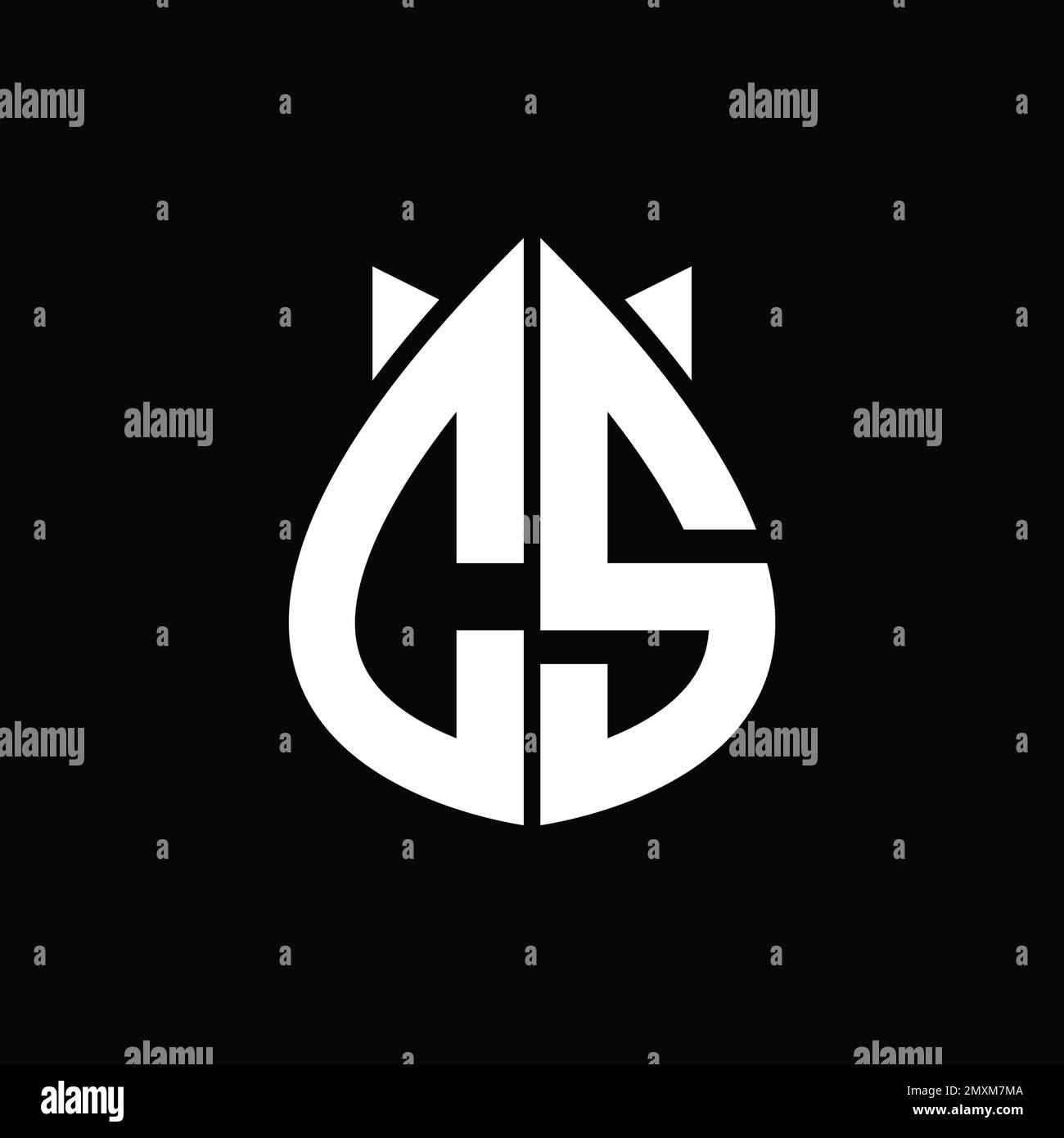 CS Logo monogram drops crown abstract shape vector images design ...