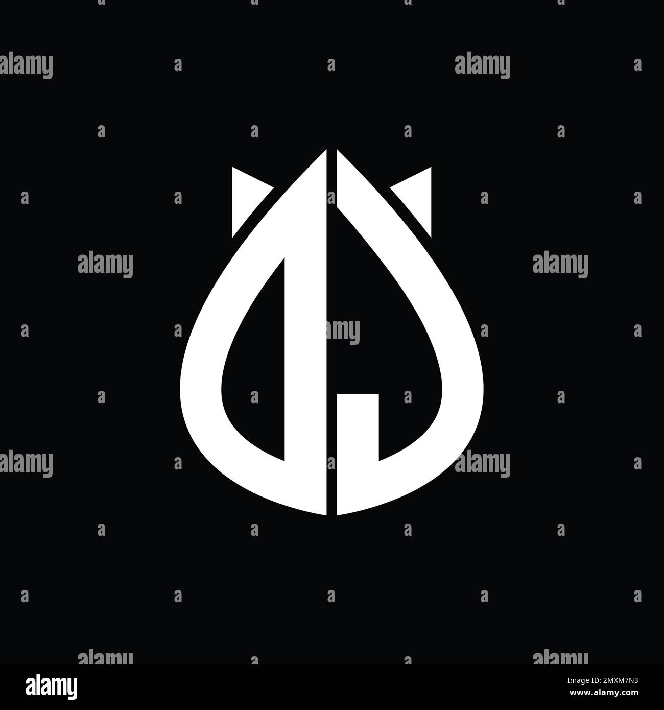 DJ Logo monogram drops crown abstract shape vector images design ...