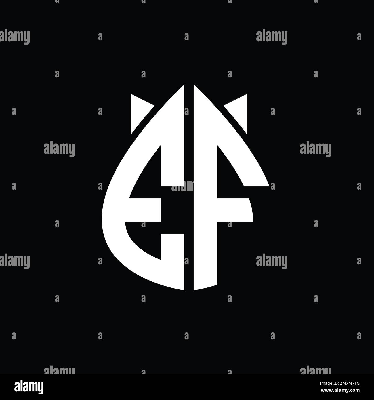 EF Logo monogram drops crown abstract shape vector images design ...