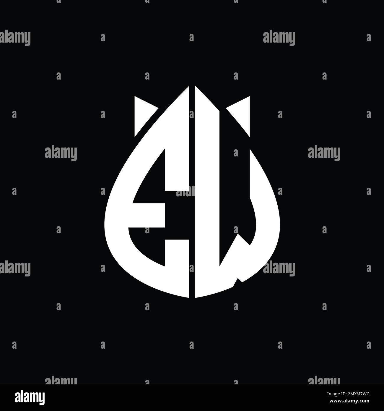 EW Logo monogram drops crown abstract shape vector images design ...