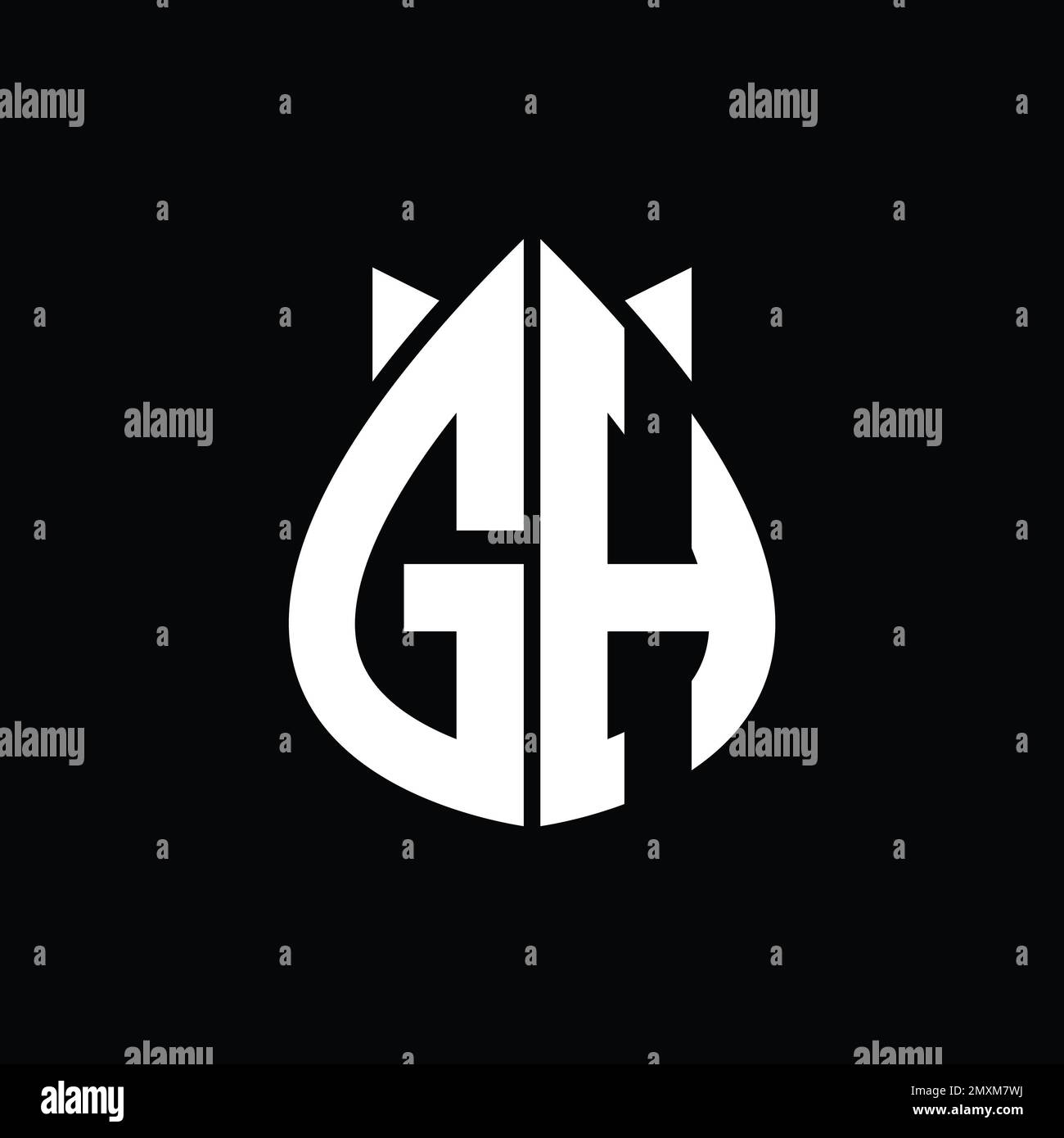 GH Logo monogram drops crown abstract shape vector images design ... GH Logo monogram drops crown abstract shape vector images design ...