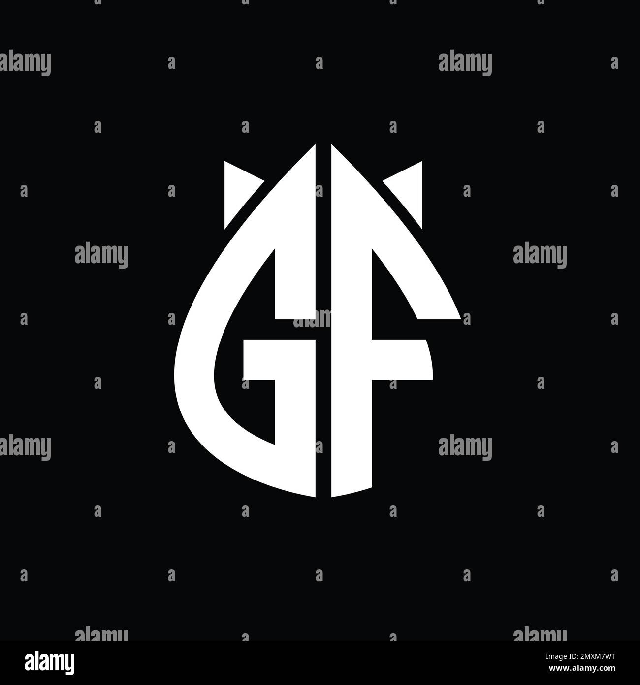 GF Logo monogram drops crown abstract shape vector images design ...