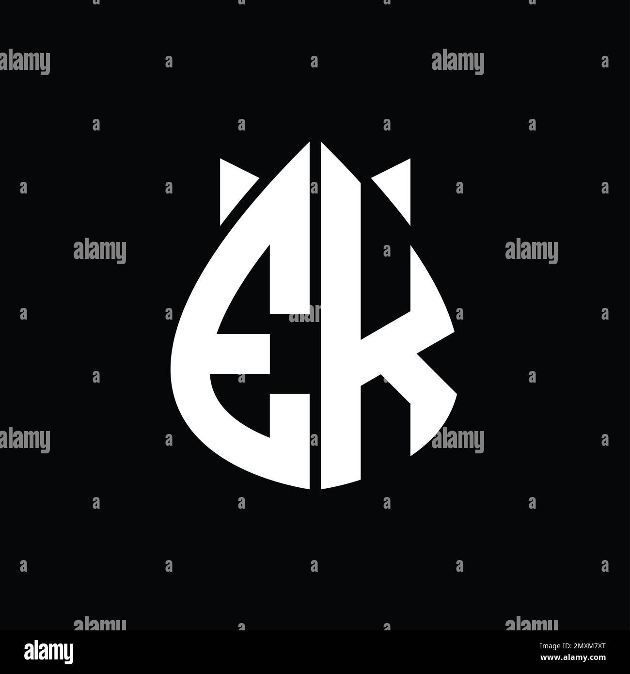 EK Logo monogram drops crown abstract shape vector images design template Stock Photo - Alamy
