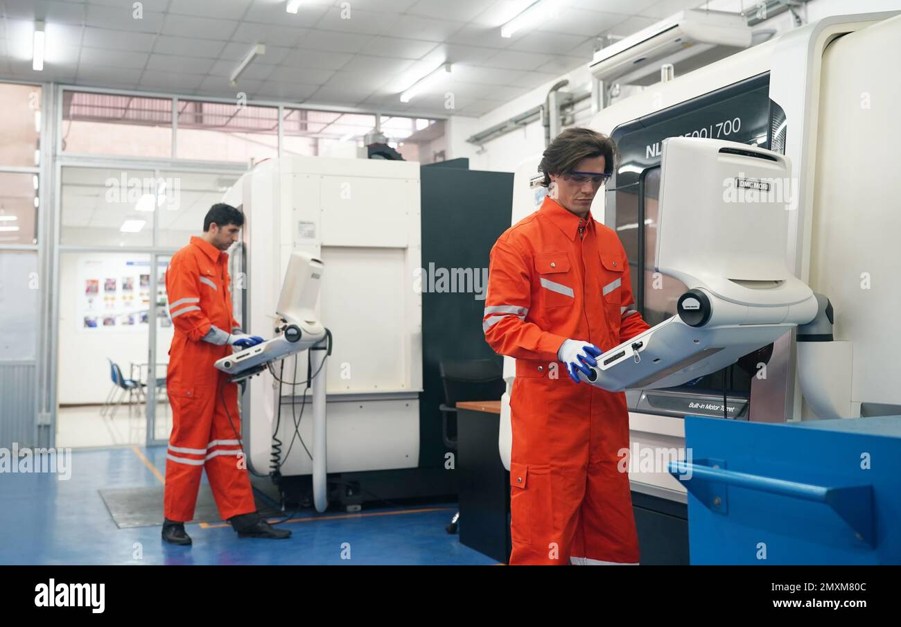 Engineers Maintenance Robot Arm at Lab in a High Tech Research ...