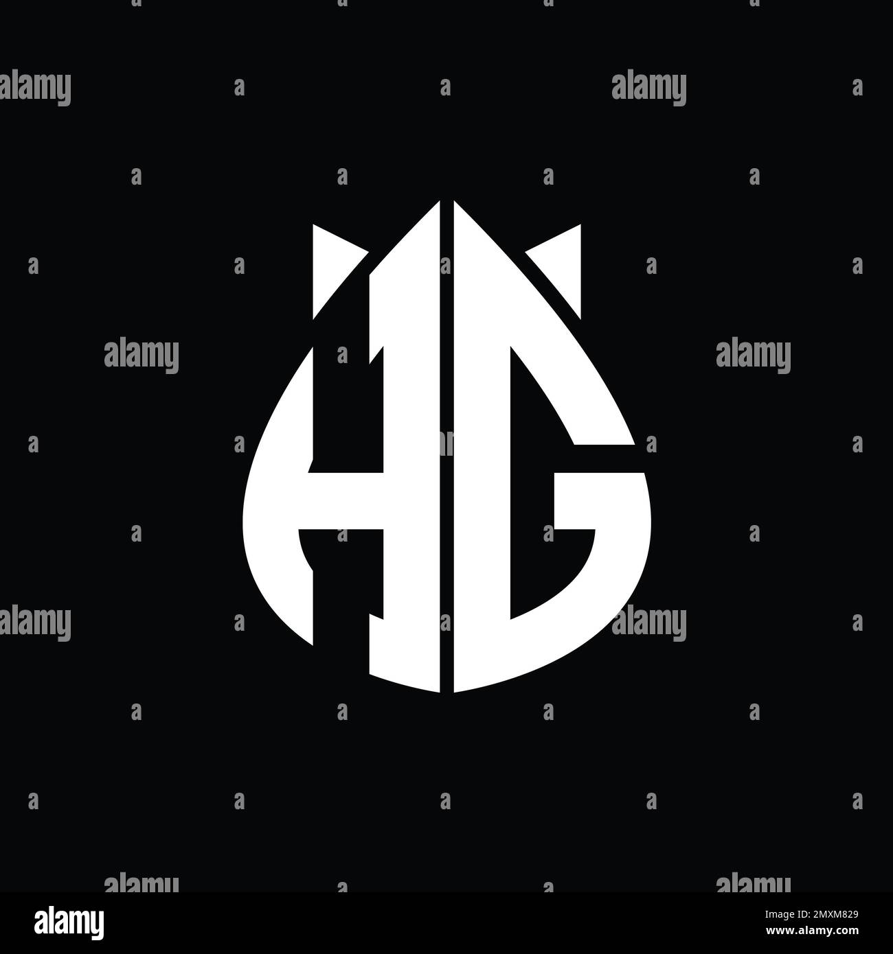 HG Logo monogram drops crown abstract shape vector images design ...