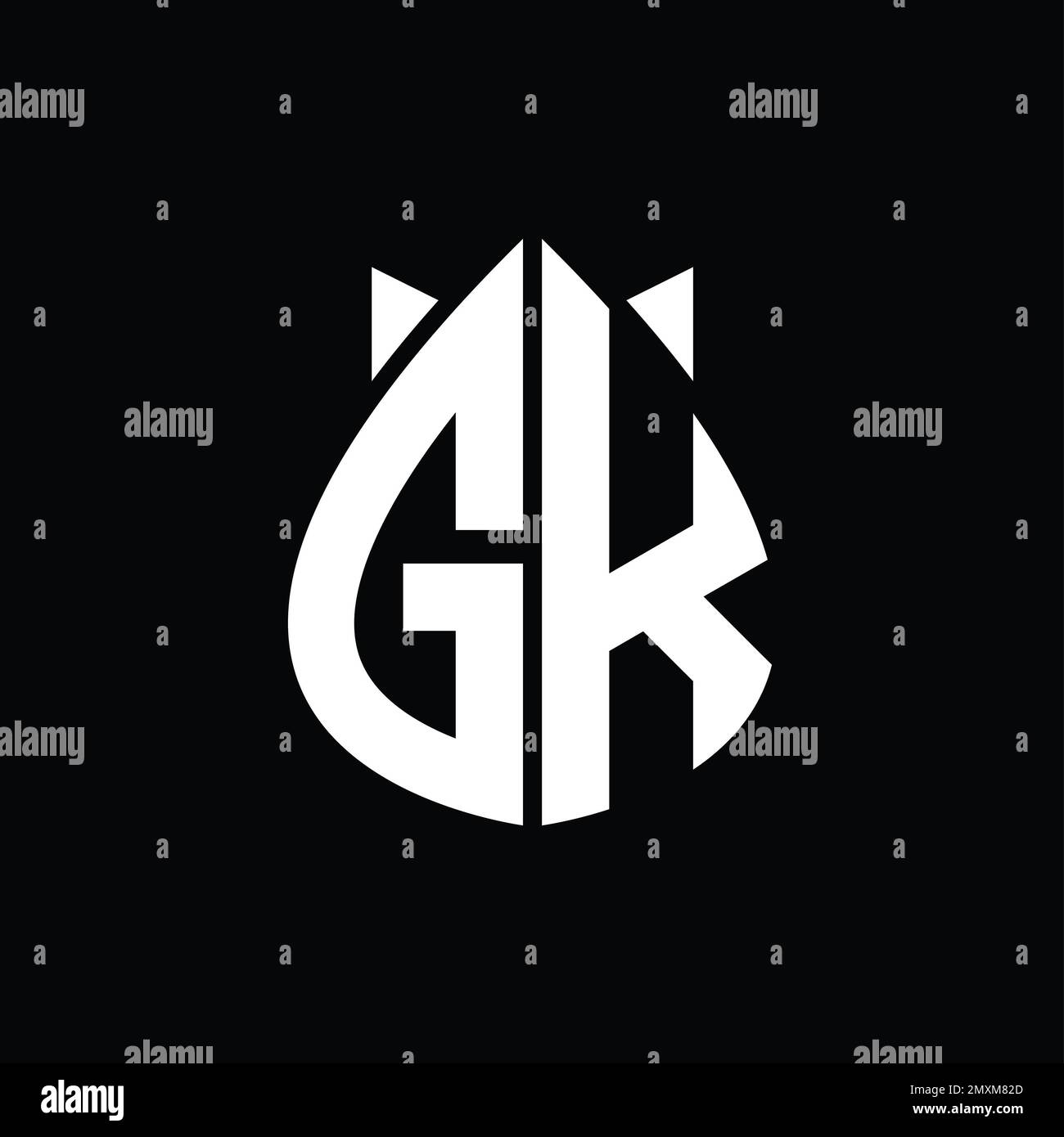 GK Logo monogram drops crown abstract shape vector images design ...