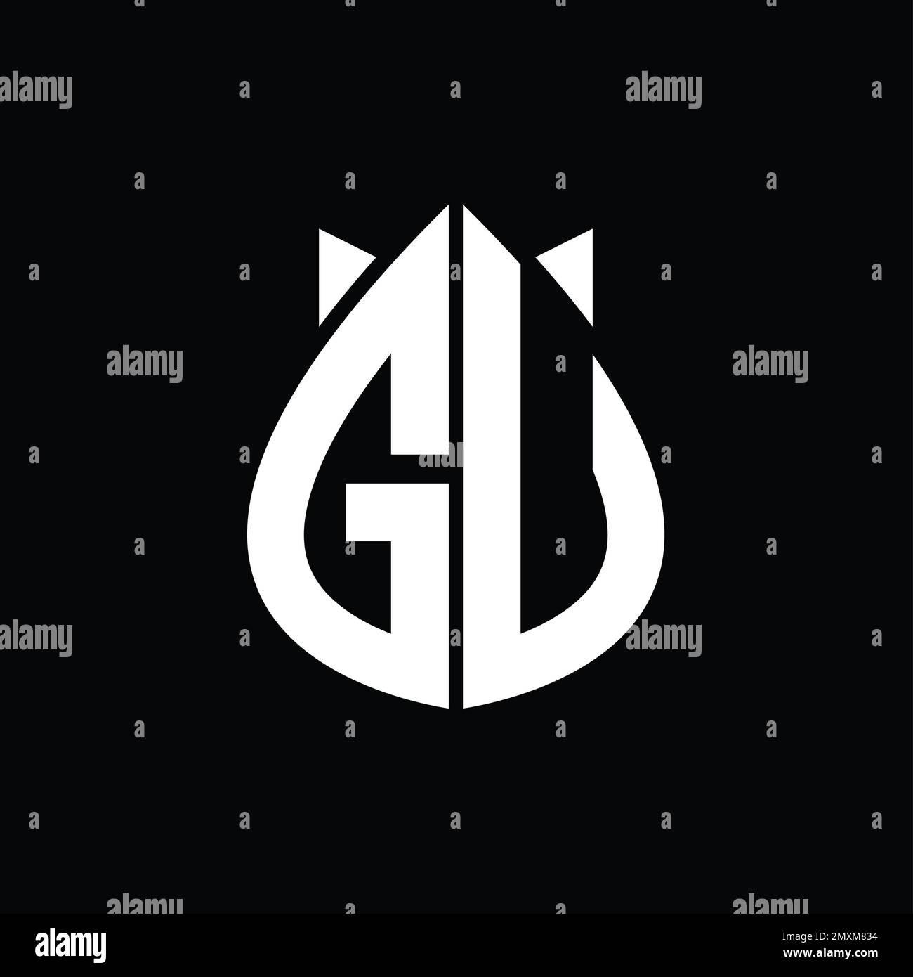 GU Logo monogram drops crown abstract shape vector images design ...