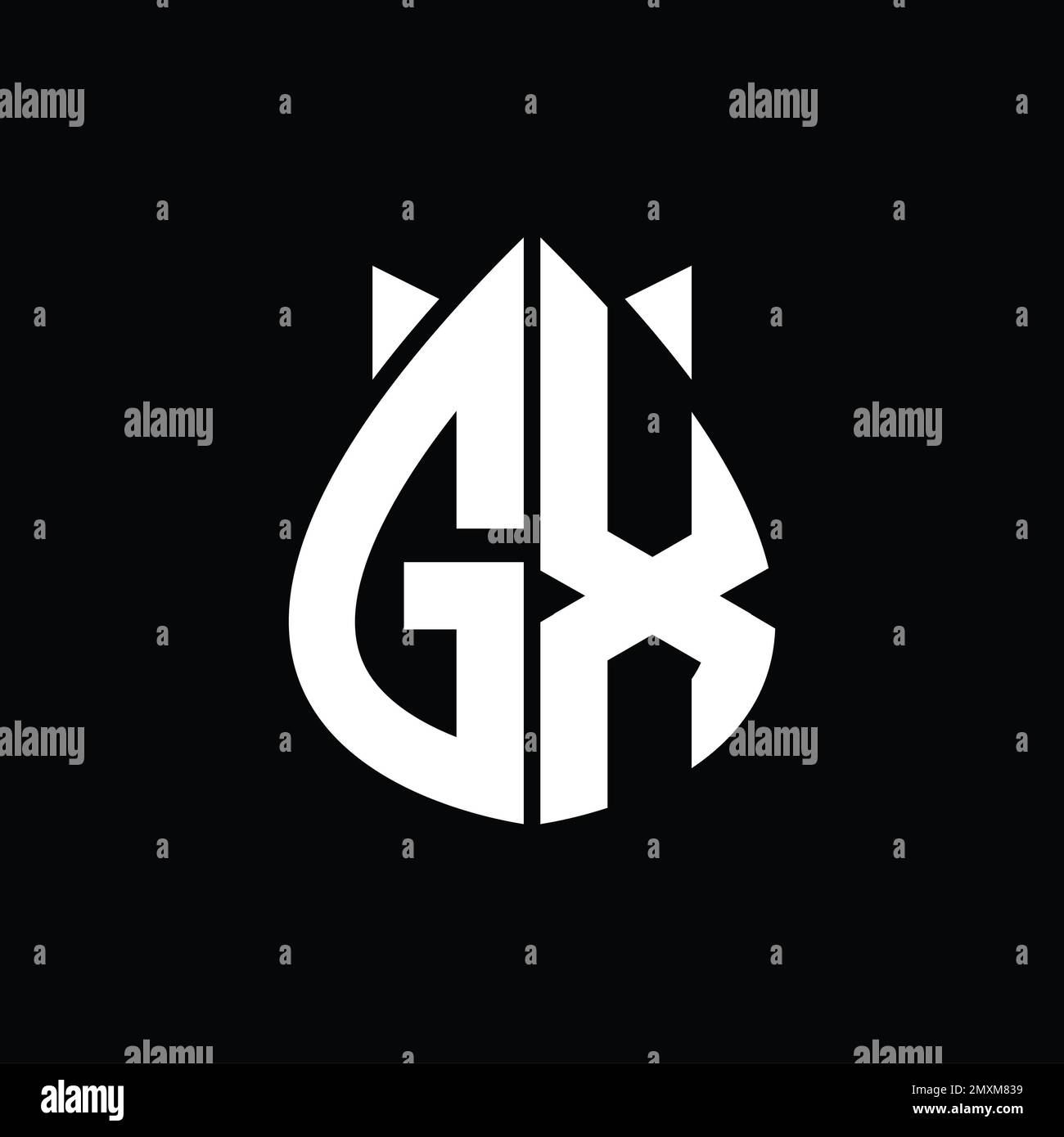 GX Logo monogram drops crown abstract shape vector images design ...