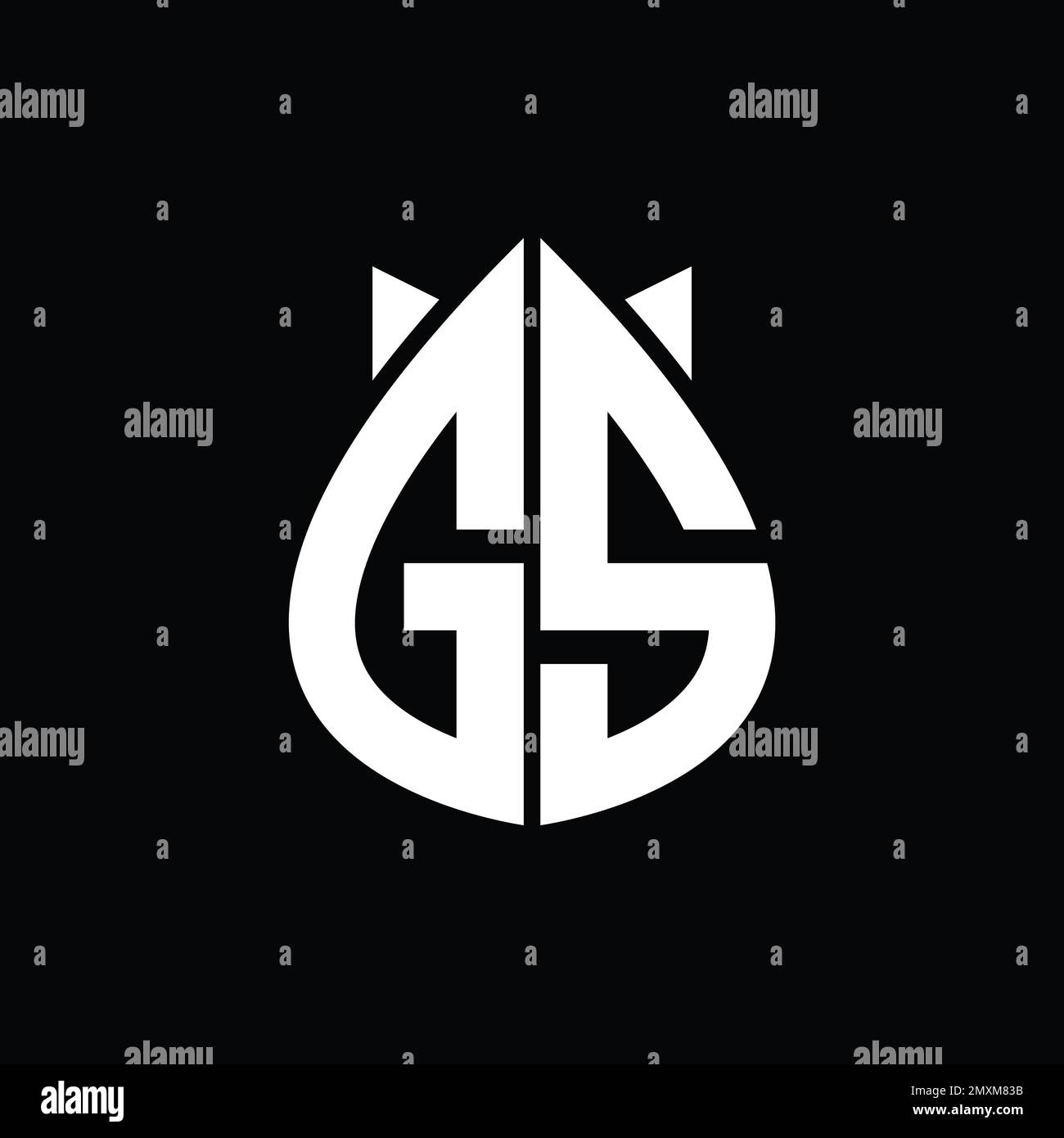 GS Logo monogram drops crown abstract shape vector images design ...