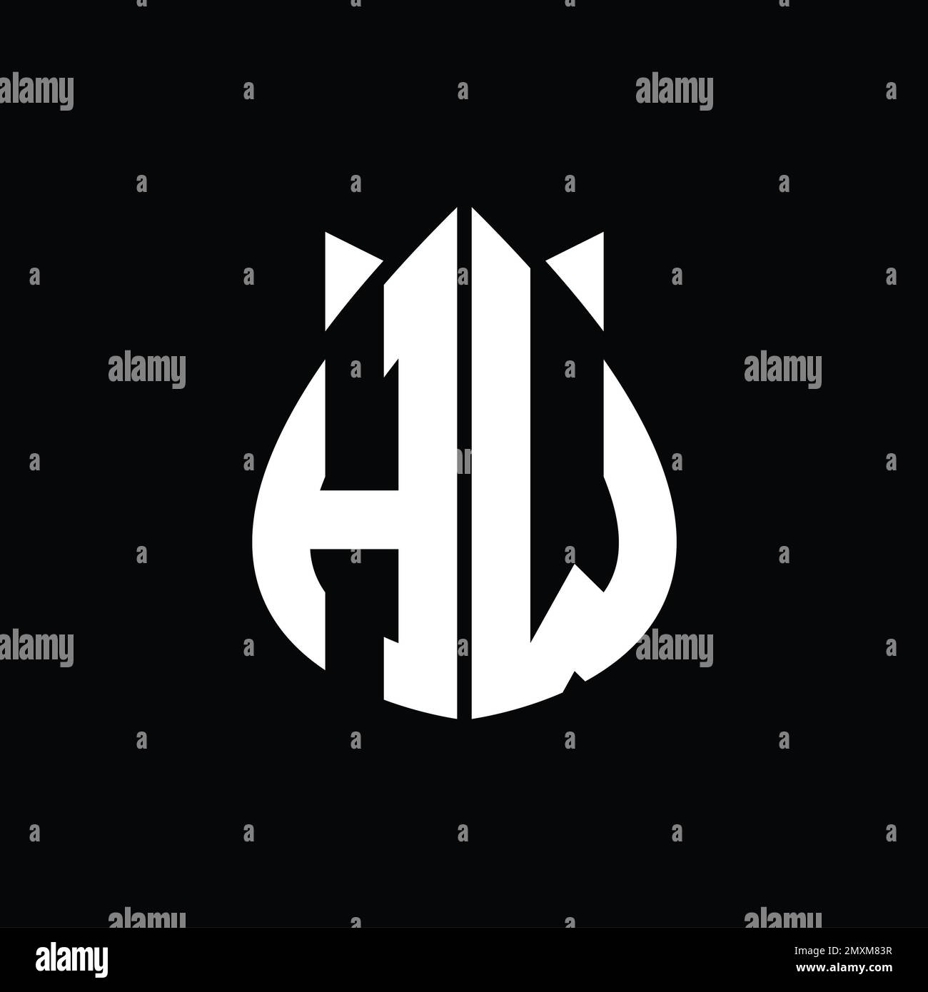 HW Logo monogram drops crown abstract shape vector images design ... HW Logo monogram drops crown abstract shape vector images design ...