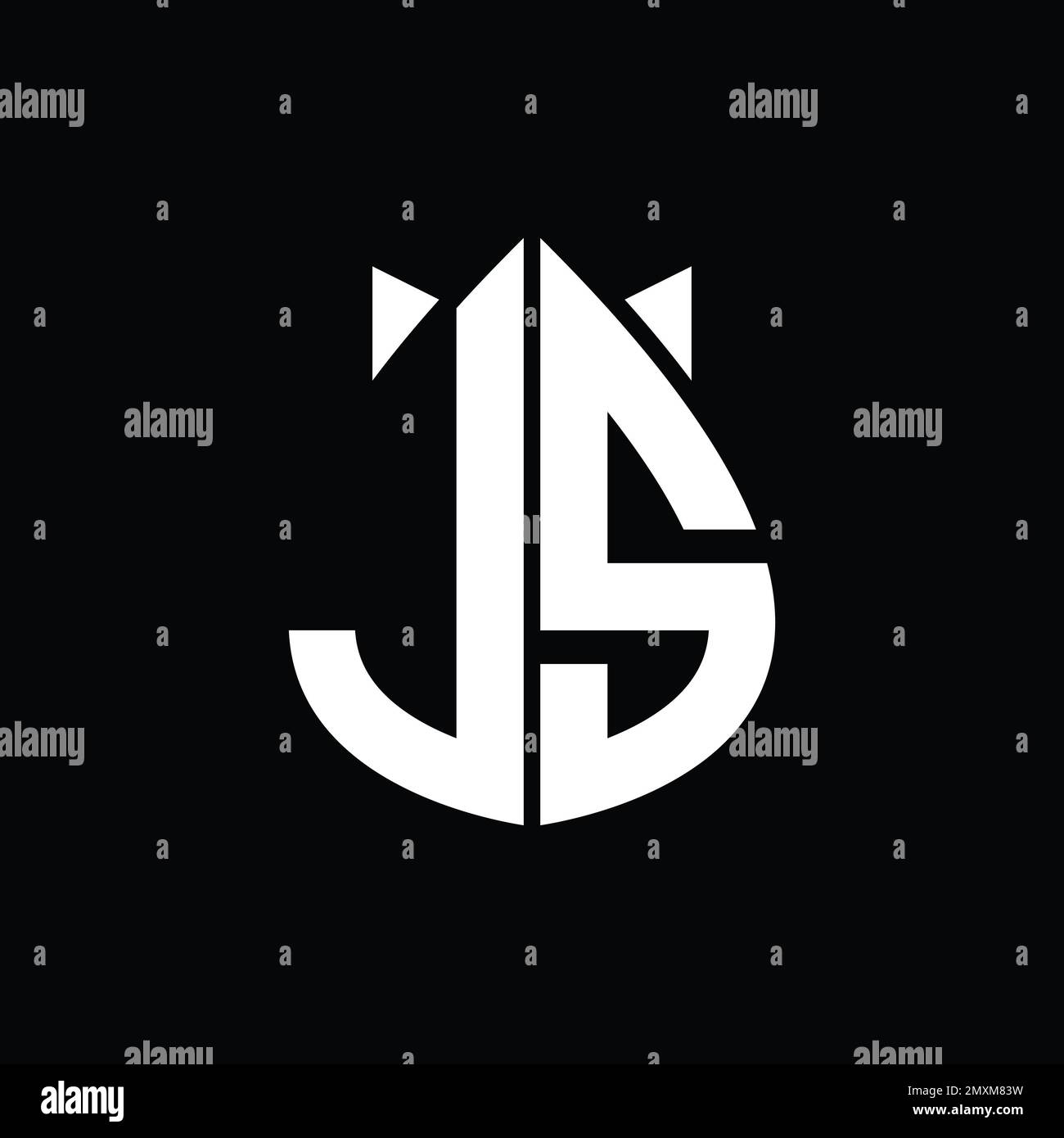 JS Logo monogram drops crown abstract shape vector images design ...