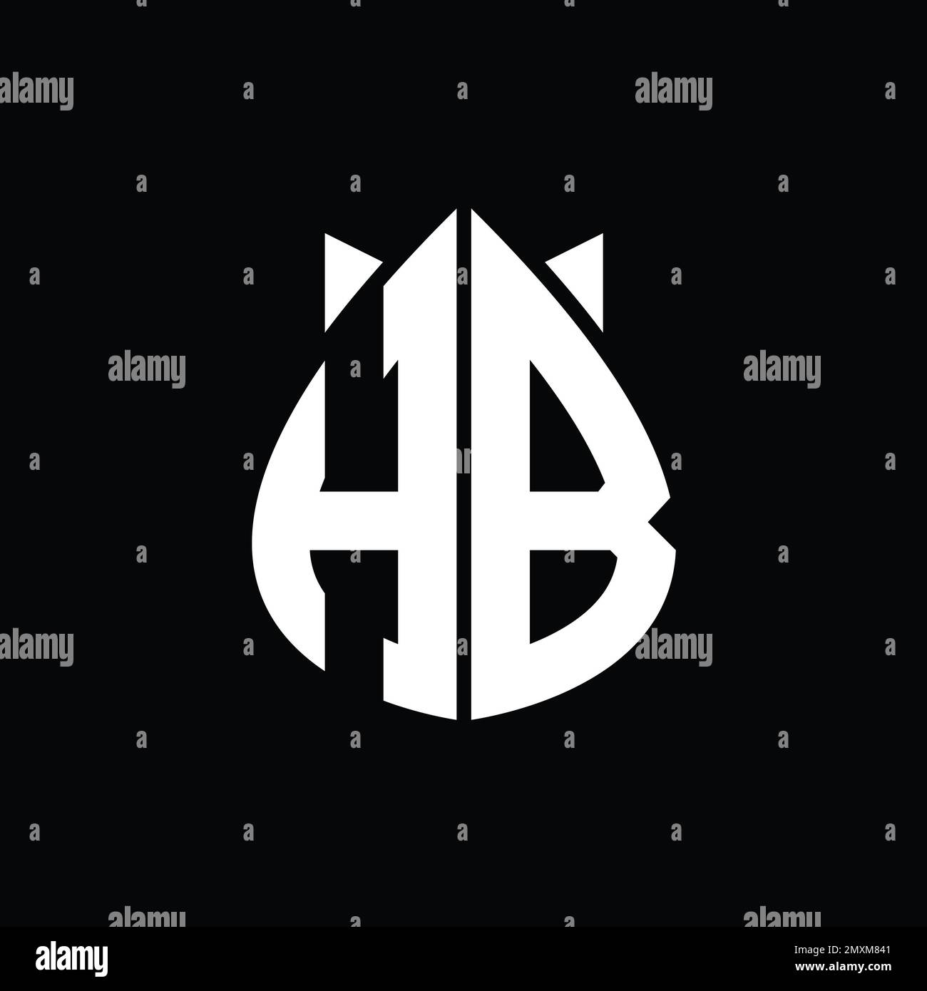 HB Logo monogram drops crown abstract shape vector images design ...