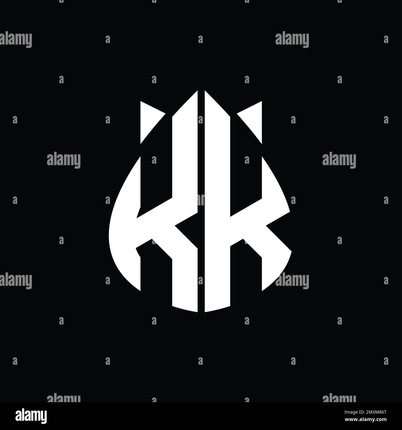 KK Logo monogram drops crown abstract shape vector images design ...