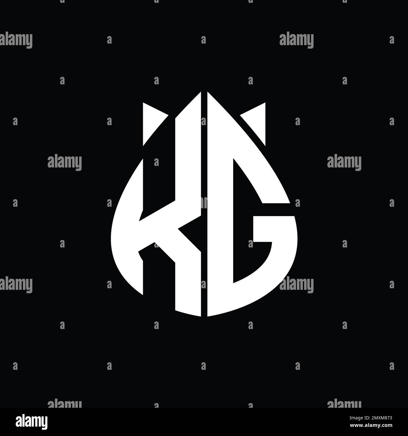 KG Logo monogram drops crown abstract shape vector images design ...