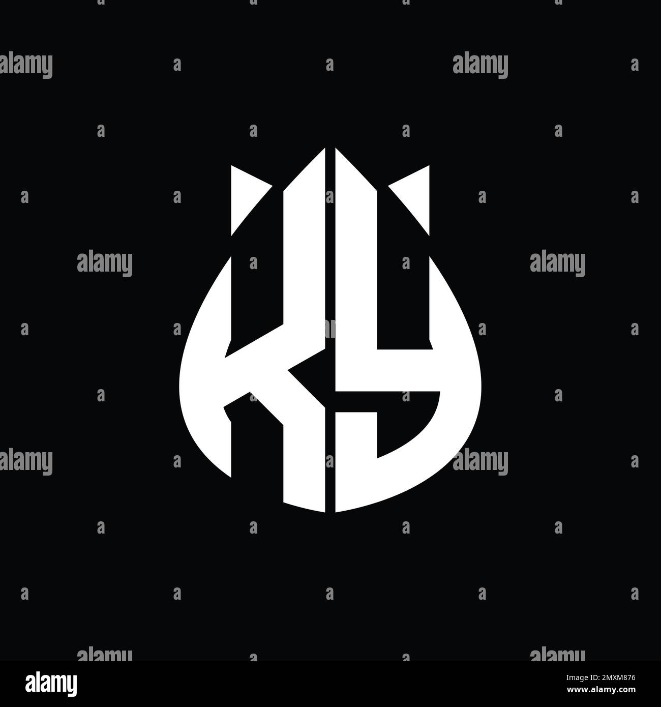 KY Logo monogram drops crown abstract shape vector images design ...