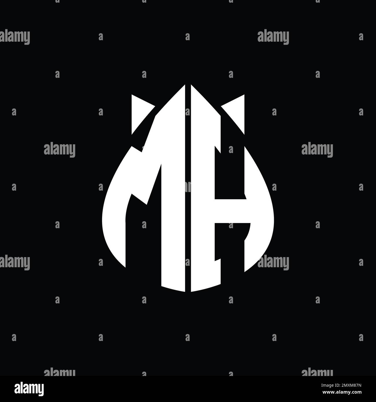 MH Logo monogram drops crown abstract shape vector images design ...