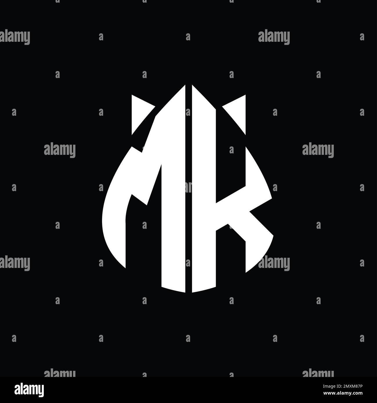 MK Logo monogram drops crown abstract shape vector images design ...