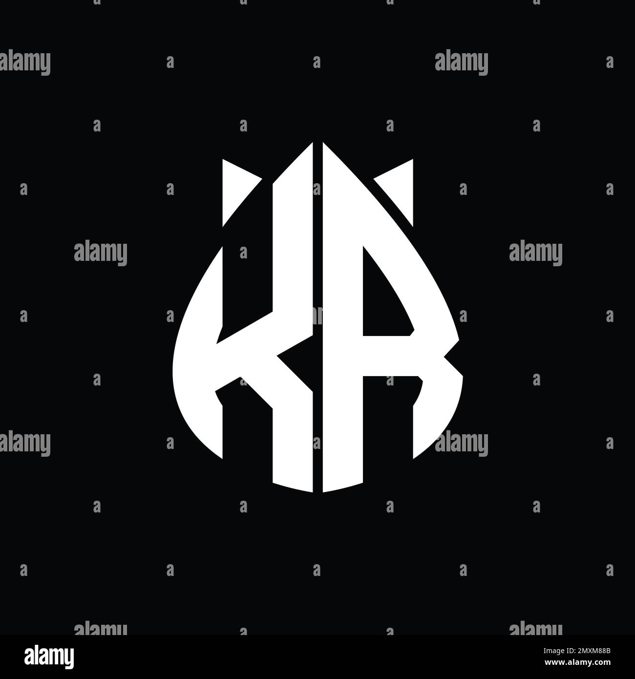 KR Logo monogram drops crown abstract shape vector images design ...