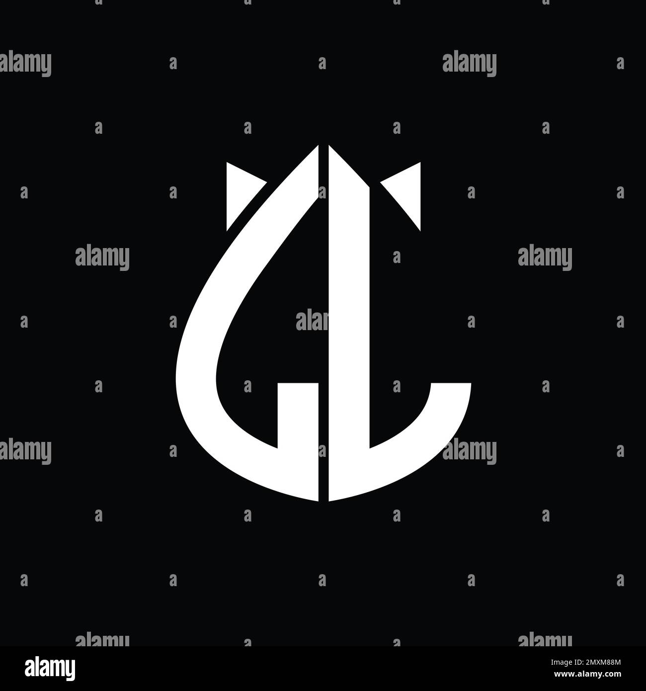 LL Logo monogram drops crown abstract shape vector images design ...