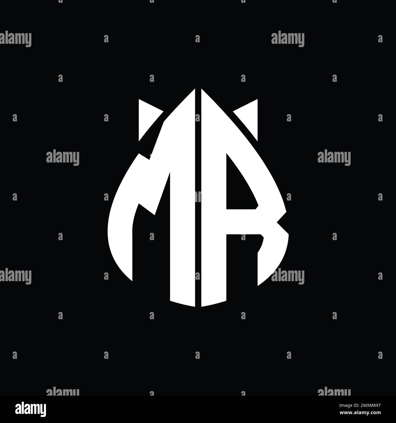 MR Logo monogram drops crown abstract shape vector images design ...