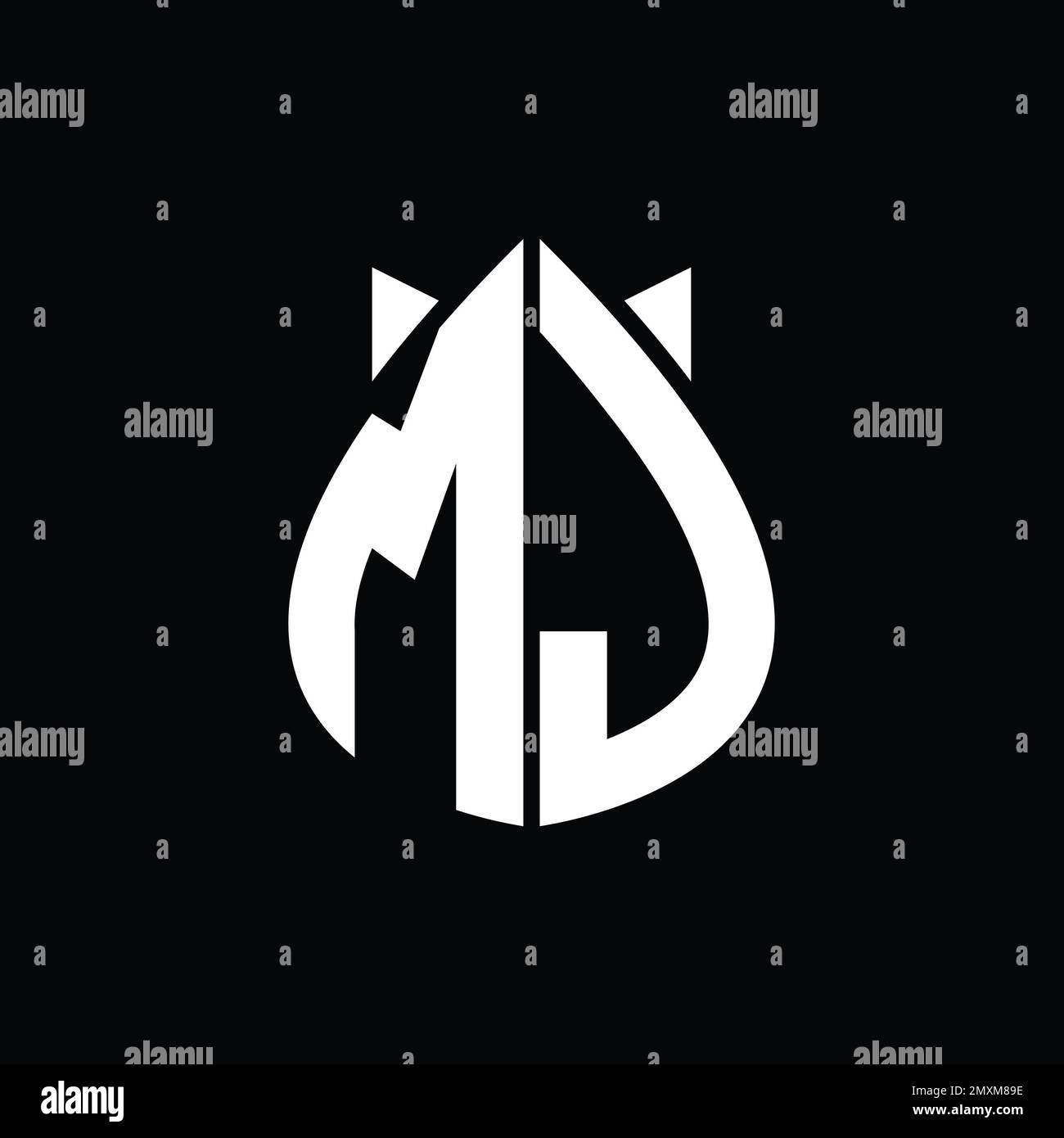 MJ Logo monogram drops crown abstract shape vector images design ...