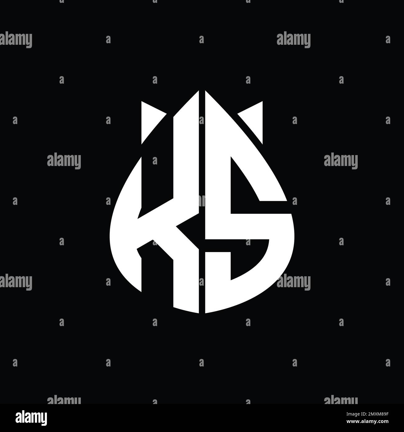 KS Logo monogram drops crown abstract shape vector images design ...