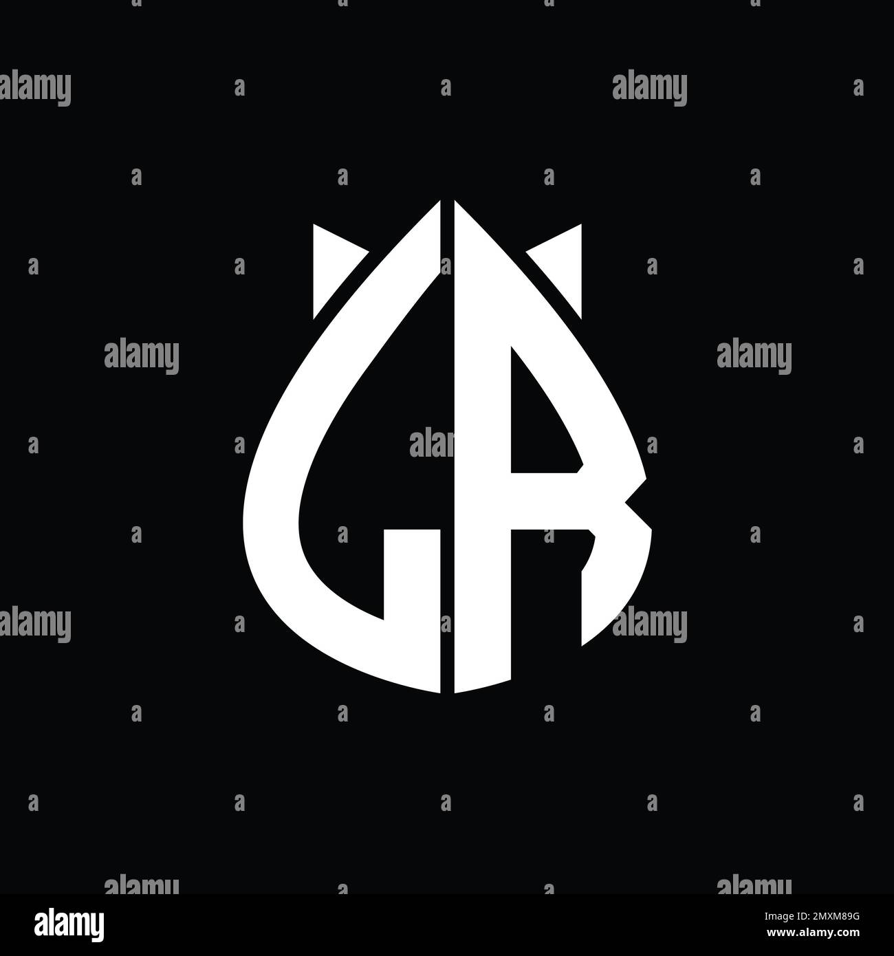 LR Logo monogram drops crown abstract shape vector images design ...