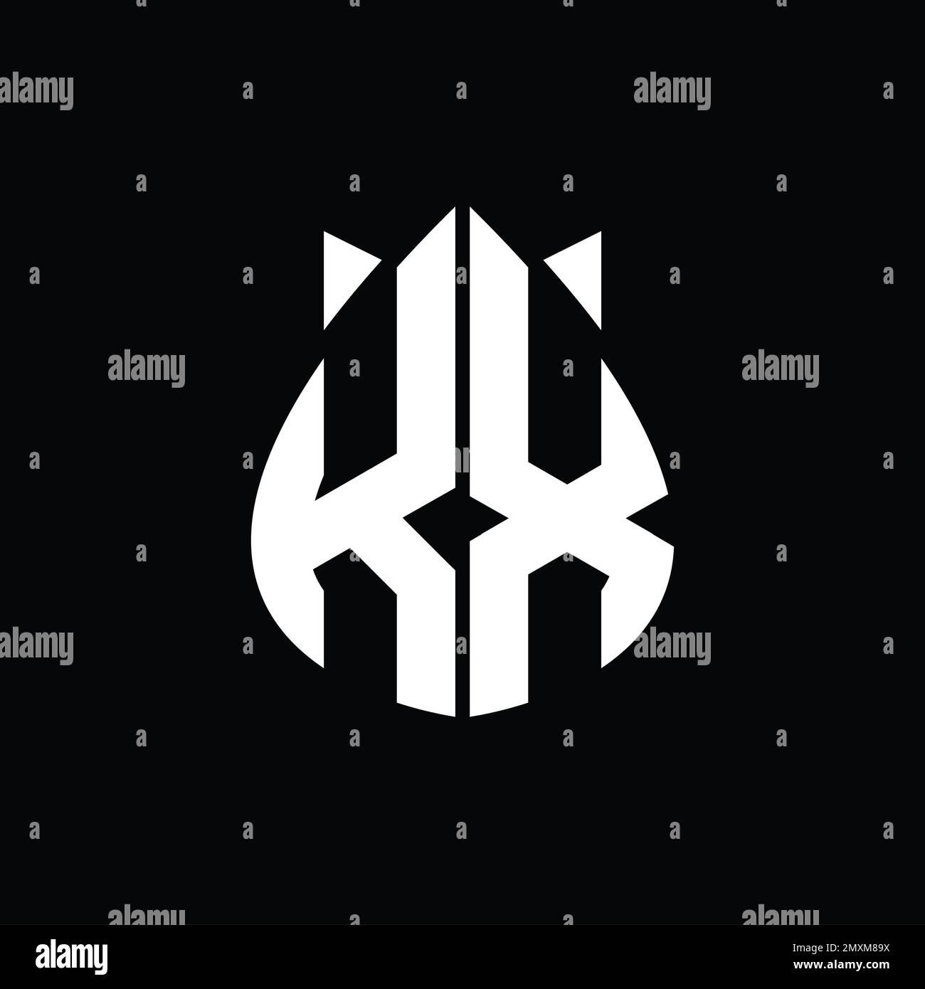 KX Logo monogram drops crown abstract shape vector images design ...