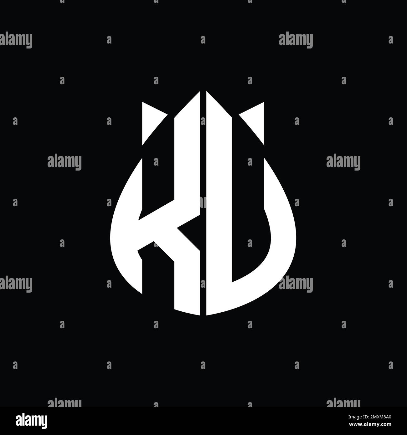 KU Logo monogram drops crown abstract shape vector images design template Stock Photo - Alamy