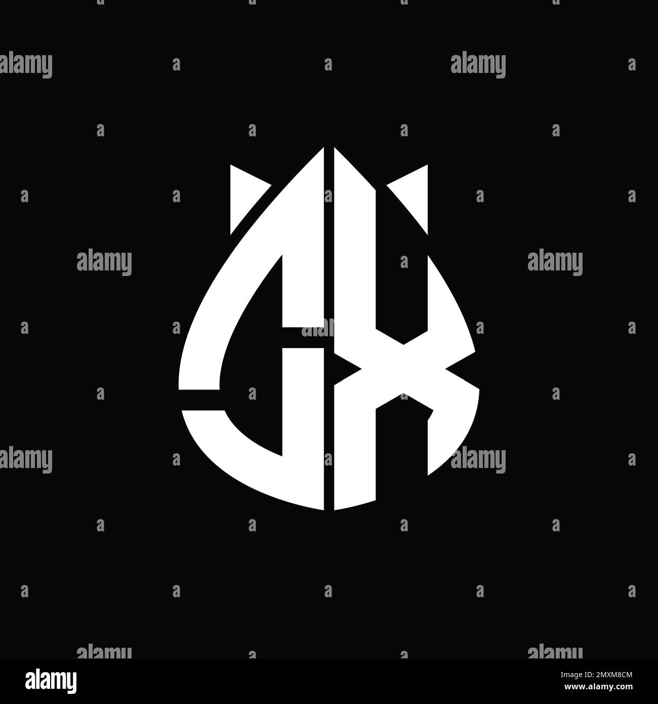 OX Logo monogram drops crown abstract shape vector images design ...